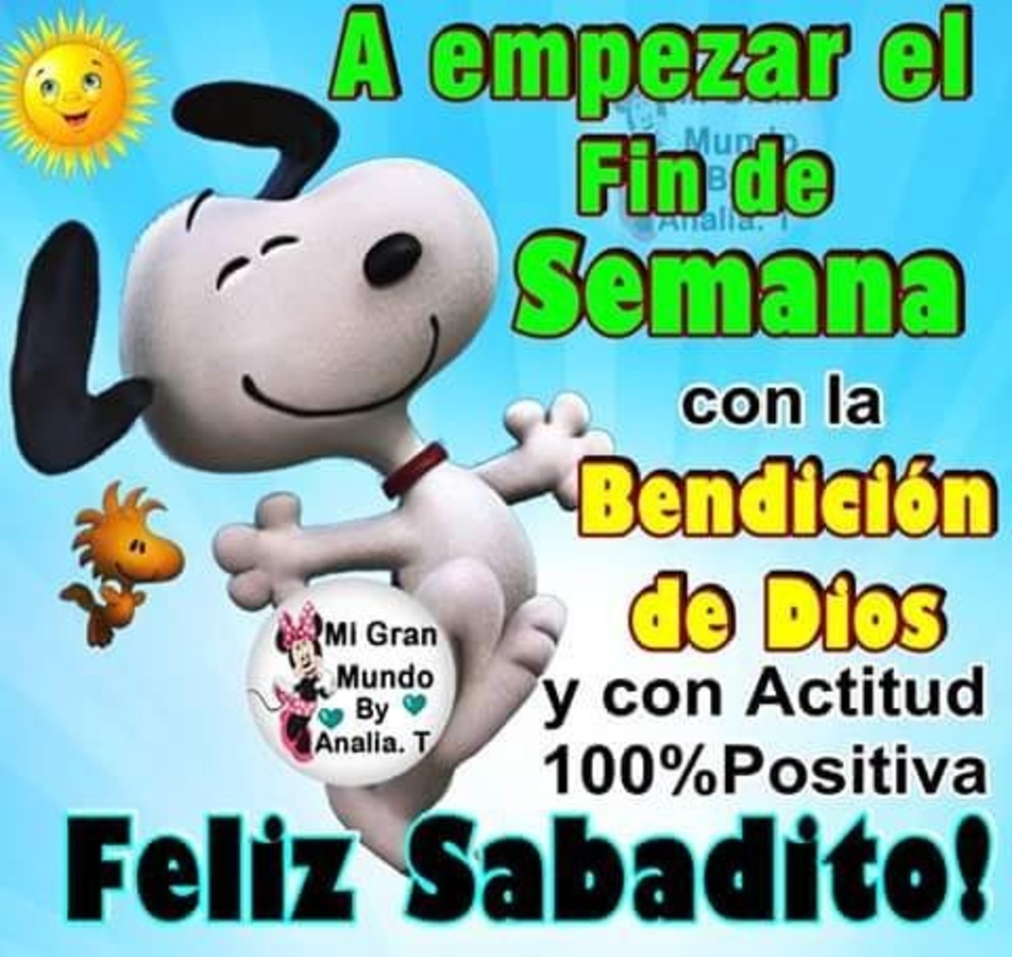 Feliz Sábado Snoopy - BonitasImagenes.net